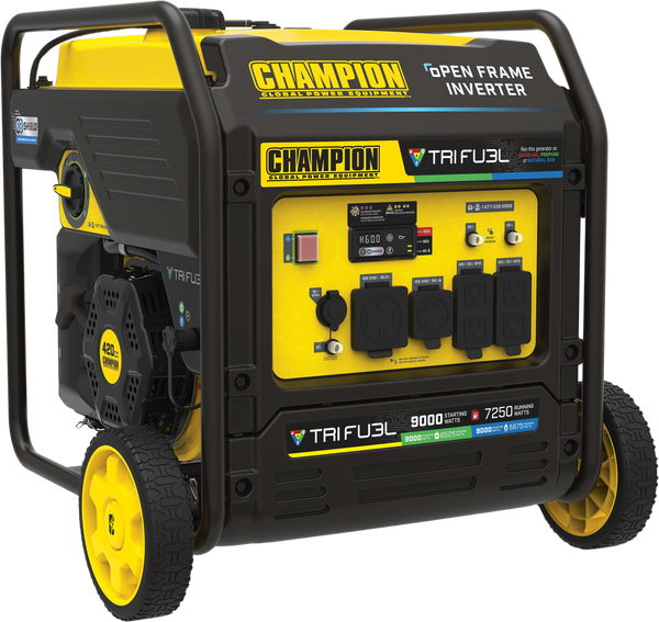 Champion 201176 7250W/9000W Generator Tri-Fuel Gas Propane Natural Gas ...