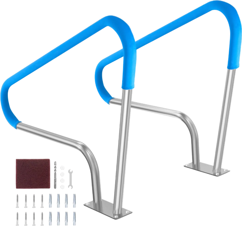 Vevor Pool Handrails 48"x36" Stainless Steel Safety Grab Bars with Gri ...