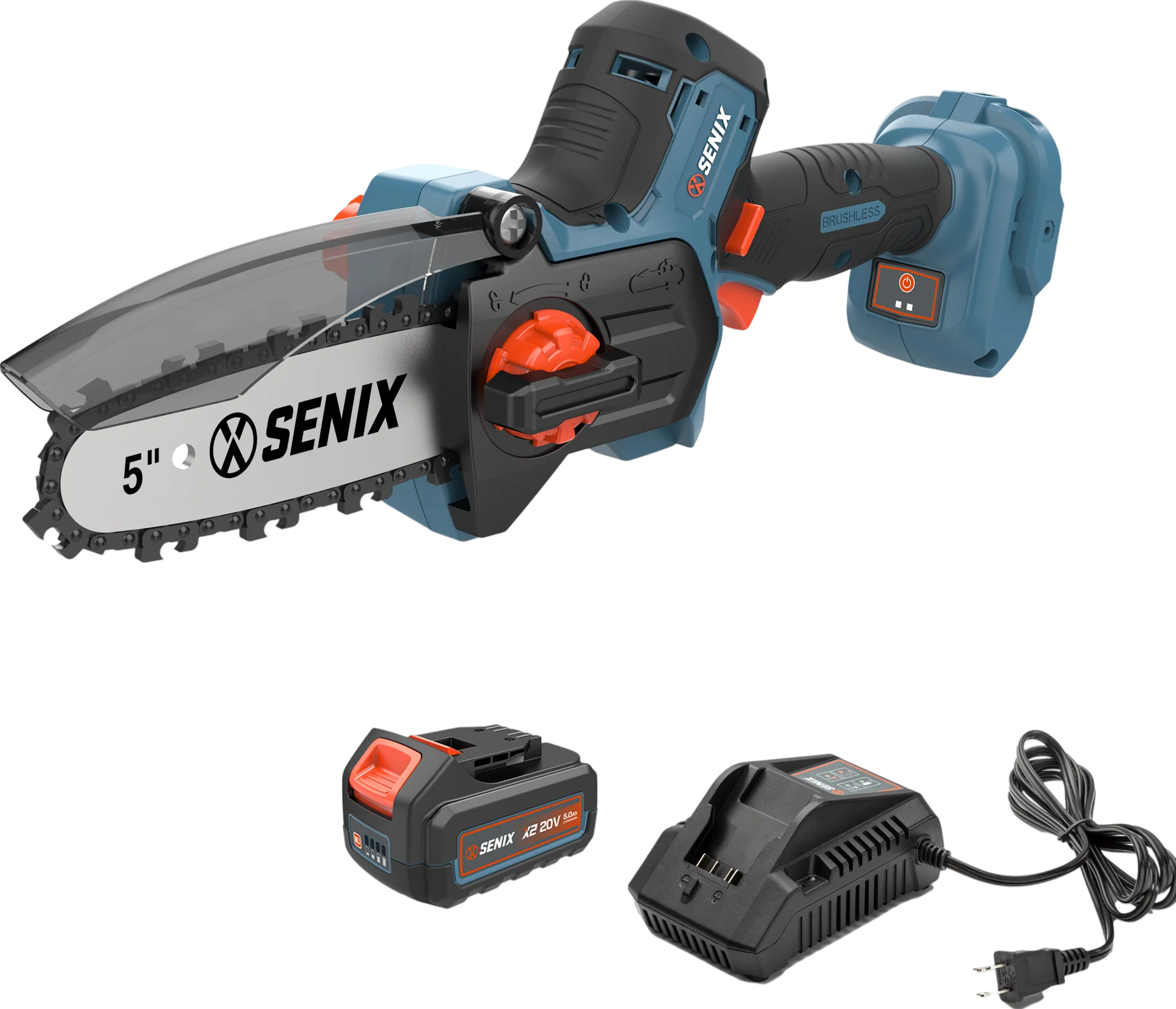 Senix 20V Max Mini Chainsaw 5" Cordless with Battery and Charger CSX2 ...