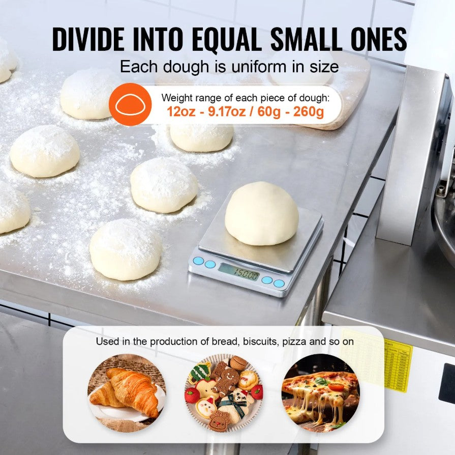 Vevor Electric Dough Divider 20 Equal Portions Automatic Press Cutter ...
