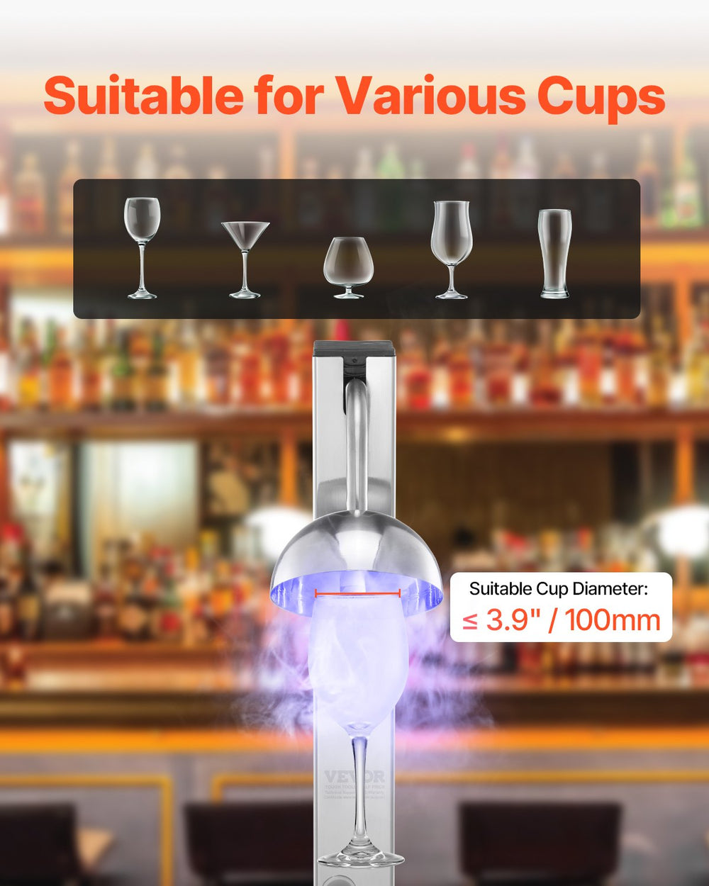 Vevor CO2 Glass Froster Pull-Down Lever Dry Ice Drink Chiller for Bars ...