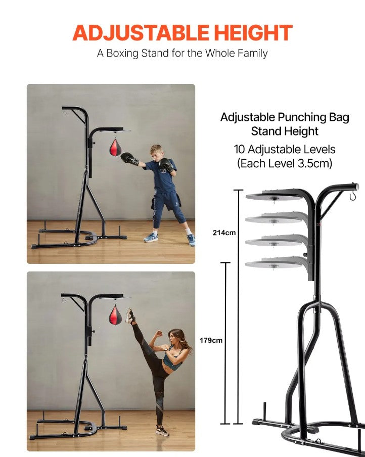 Vevor 2-in-1 Heavy Duty Punching Bag Stand Adjustable Steel Frame New ...