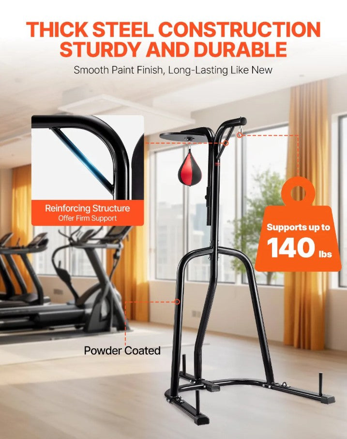 Vevor 2-in-1 Heavy Duty Punching Bag Stand Adjustable Steel Frame New ...
