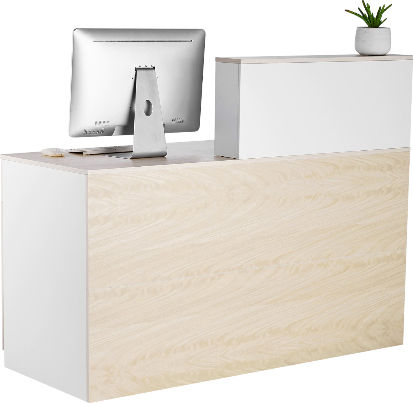 Vevor Reception Desk 55" Rectangular MDF Counter with Lockable Drawer ...
