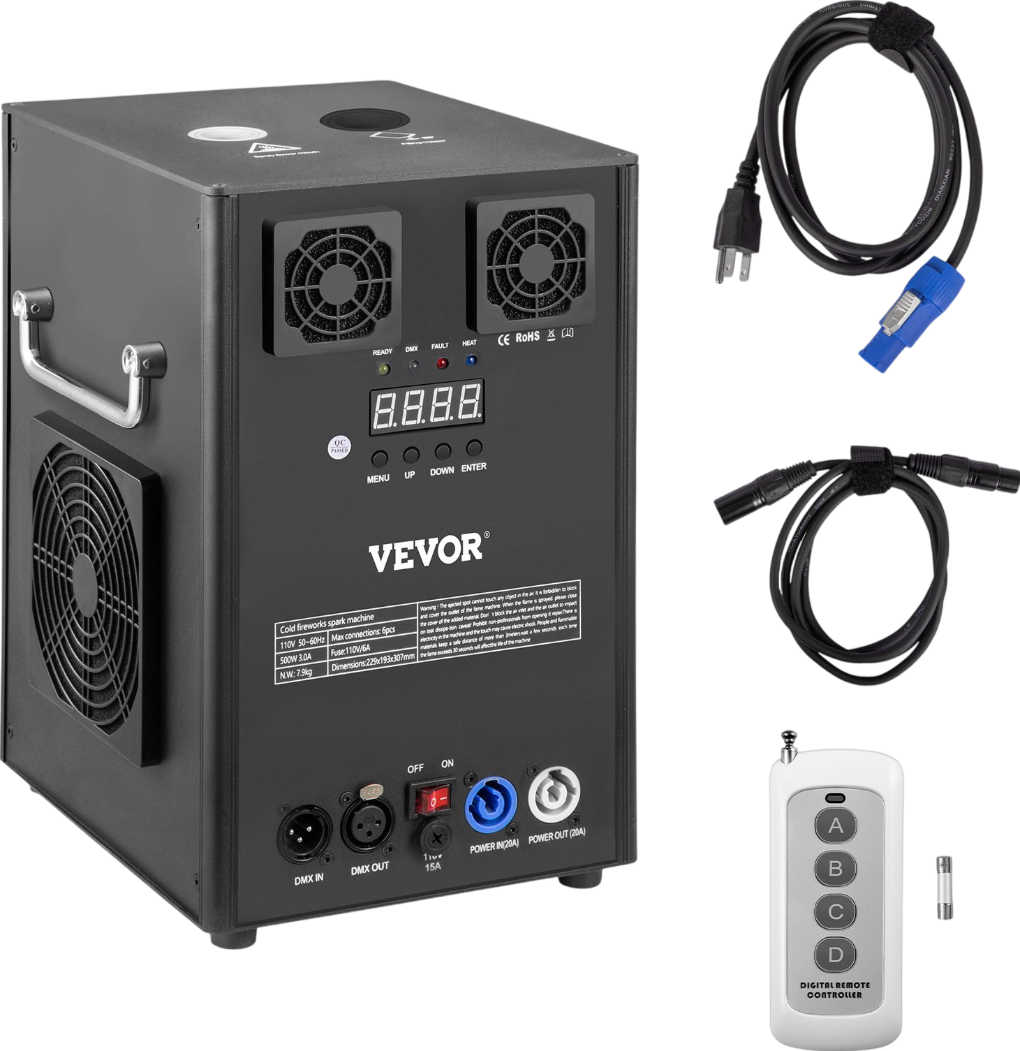 Vevor Cold Spark Machine 700W Stage Effect with Wireless Remote DMX Co ...