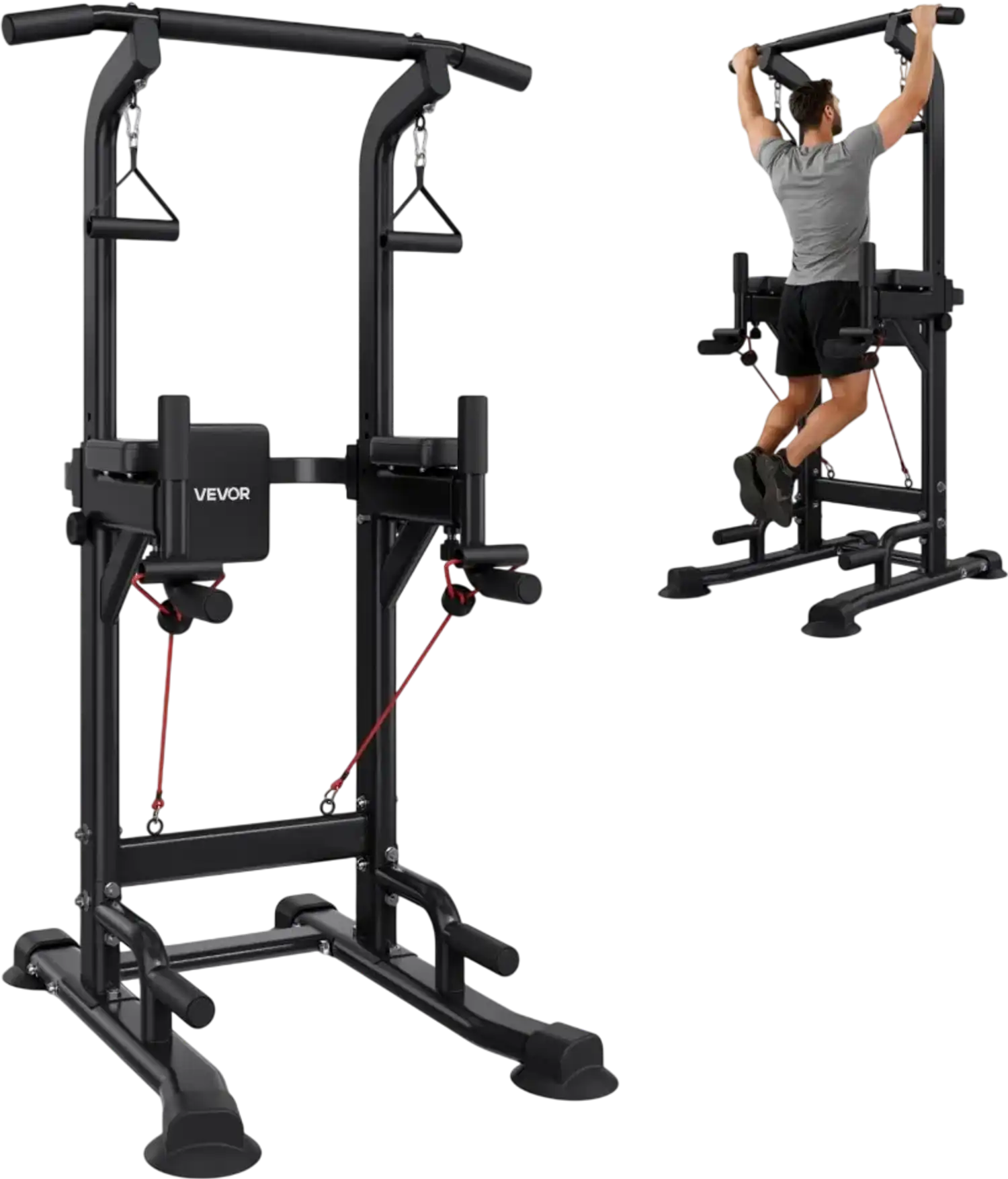 Vevor Pull-Up Bar Multifunctional Power Tower Dip Station New – FactoryPure