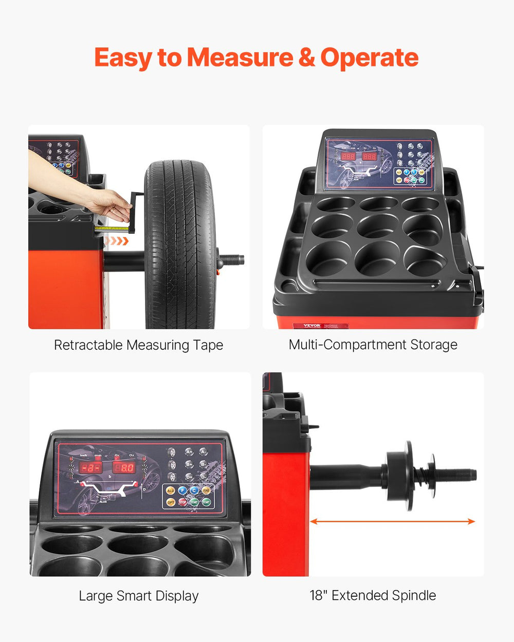 Vevor Electric Tire Changer and Balancer with 18" Spindle Universal Co ...