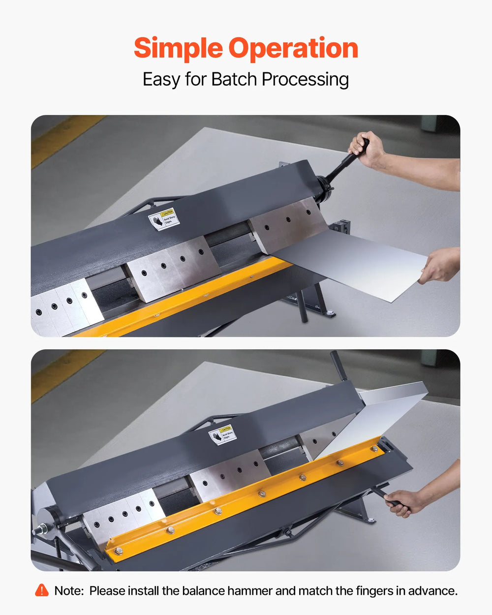 Vevor Box and Pan Brake 50" Sheet Metal Bender 16-Gauge Capacity with ...