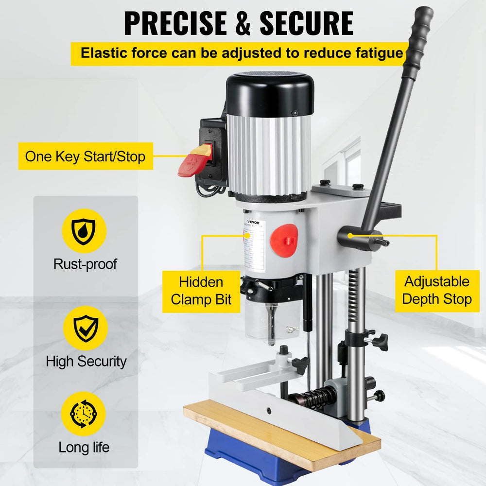 Vevor Mortiser Benchtop Woodworking Machine with Chisel Bit Set 3400 R ...