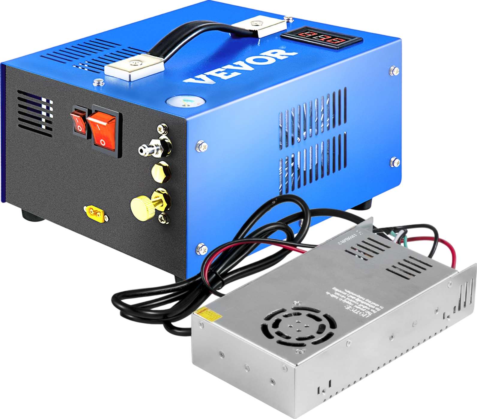 Vevor PCP Air Compressor Manual-stop w/ External Power Adapter 4500PSI ...